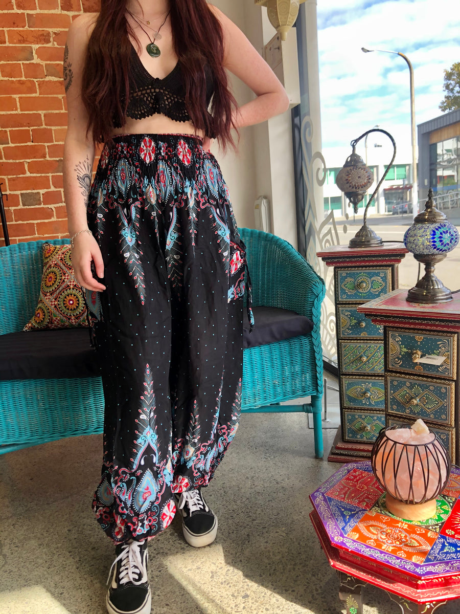 Alibaba Pants - Black Paisley – Hipsta NZ